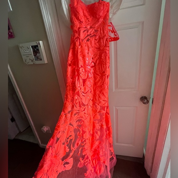 Jovani | Dresses | Coral Bright Colored Beautiful Jovani Prom Dress ...